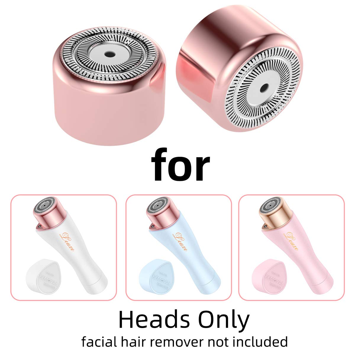 2 Replacement Heads for LEUXE Painless Hair Remover
