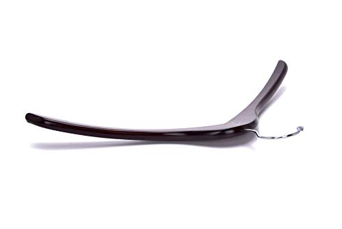 Quality Wooden Curved Coat Hangers, Suit Hangers, Smooth Solid Wood Pants Hangers, Swivel Hook, Coat, Jacket, (Walnut - Chrome Hook, 5)