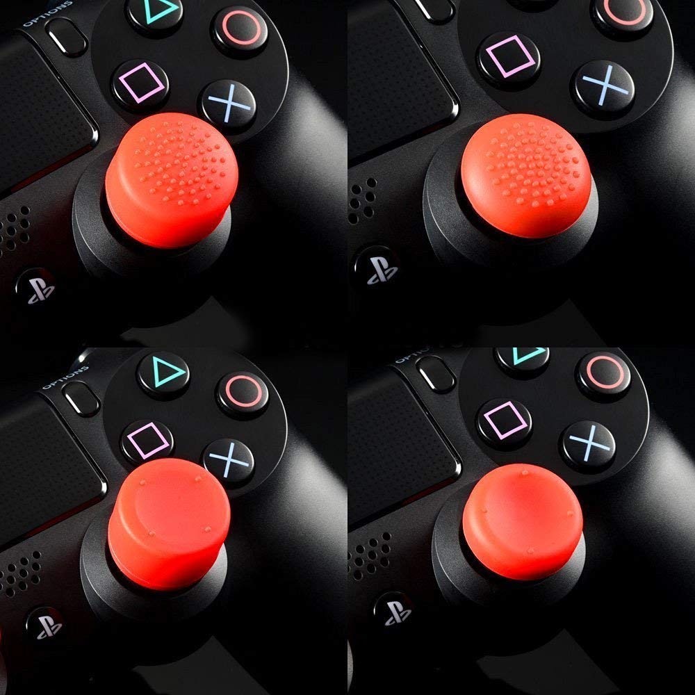 Analog Controller Raised Thumb Stick Grips Thumbsticks Joystick Cap Cover for PS4, PS3, Switch Pro, Xbox one, Xbox 360, Wii U, PS2 Controller (Pack of 8 pcs Red)