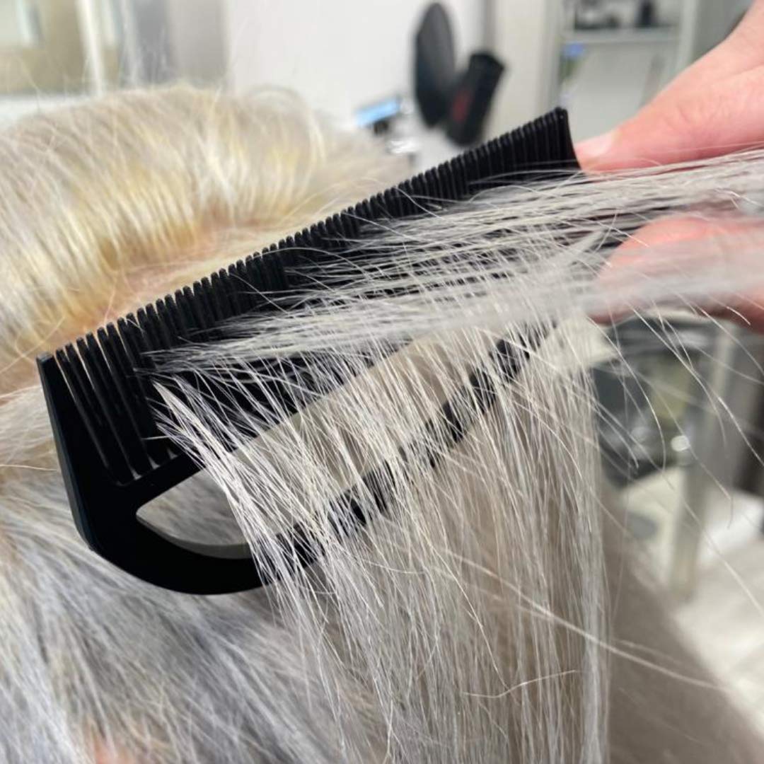 Pink Pewter Authentic "Never Let Go" Carbon Fibre Professional Styling Comb, Balayage, Babylight, Teasylight and Highlighting Long Tail Metal Pick Teaser Comb (Black 10.25") #3