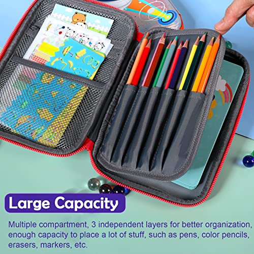 YOYTOO Dinosaur Pencil Case for Boys, 3D Cute EVA Dinosaur Pen Pouch Stationery Box Anti-Shock Large Capacity Multi-Compartment for School Students Teens Kids Girls Boys