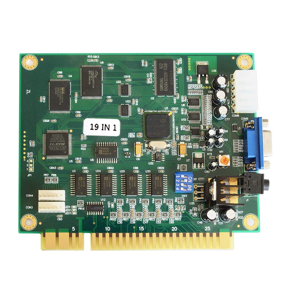 BLEE Classical Arcade Board 19 in 1 Arcade PCB Jamma Board Horizontal Jamma Multi Game CGA VGA Output