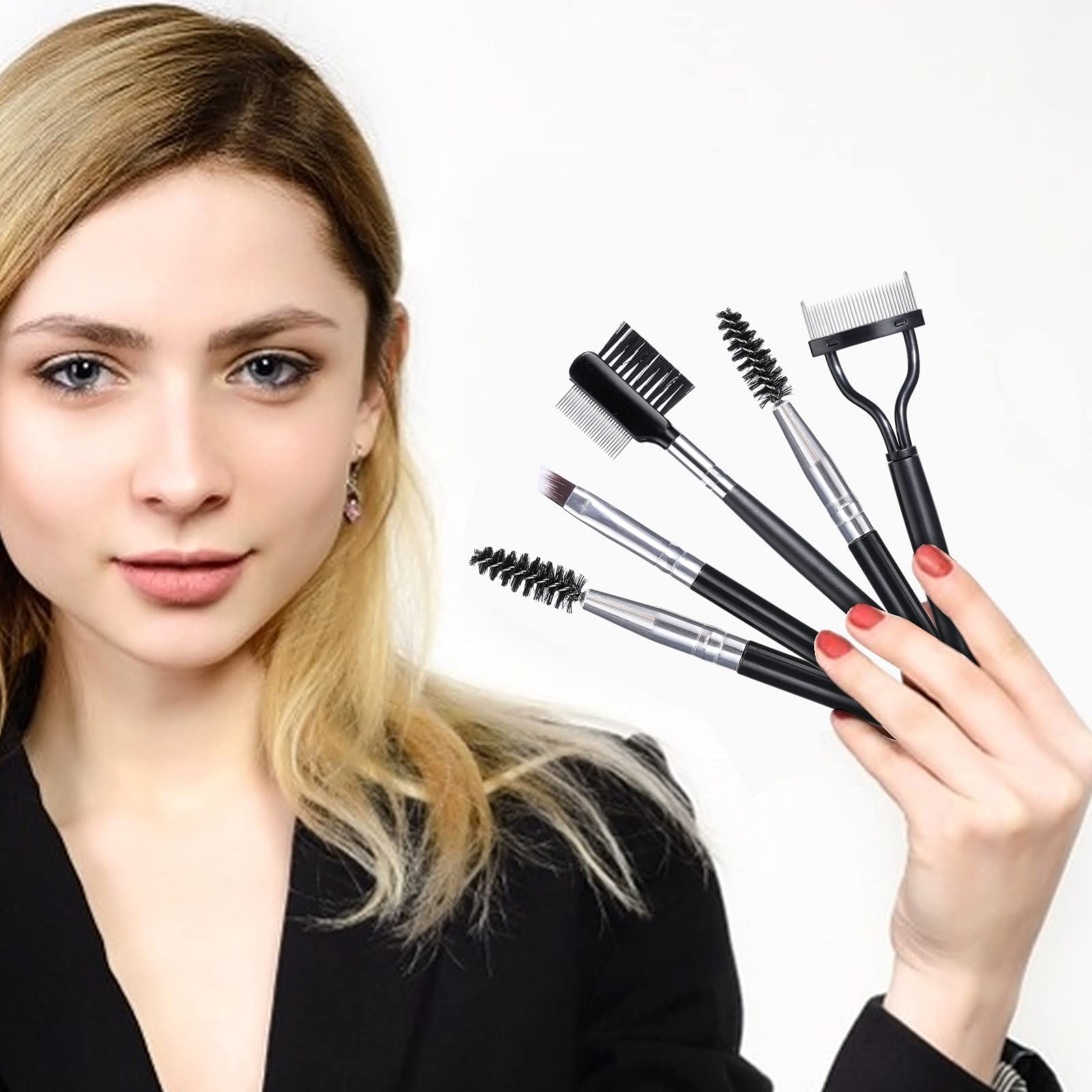 Eyelash Grooming Brush Eyelash Separator Mascara Applicator Eyebrow Comb Brush for Making Up Supplies(5 Pieces)