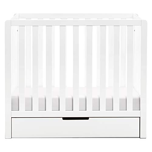 Carter's by DaVinci Colby 4-in-1 Convertible Mini Crib with Trundle Drawer in White, Greenguard Gold Certified, Undercrib Storage