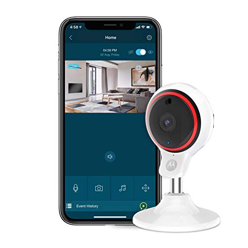 Motorola Focus71 Indoor Security Camera System - Surveillance, Elderly, Pet, Baby Monitor with Two-Way Audio Talk - Mountable Base, 1080p Video, 90-Degree Wide Angle View, Low Light and Night Vision