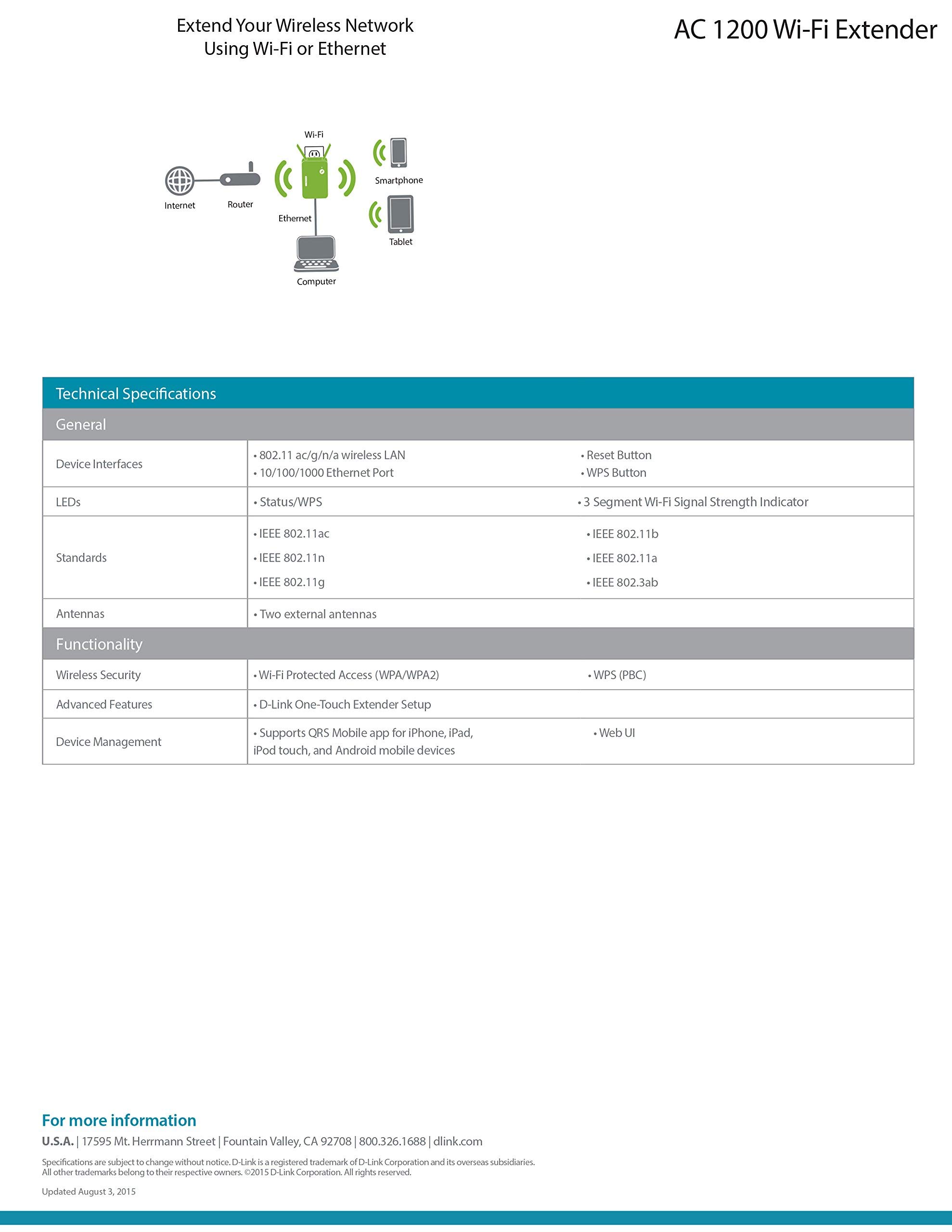 D-Link AC1200 Wi-Fi Range Extender (DAP-1620) (Renewed)