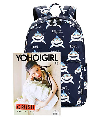 abshoo Cute Lightweight Shark Backpacks boys School Bags Kids Bookbags (B1 Shark Navy1)
