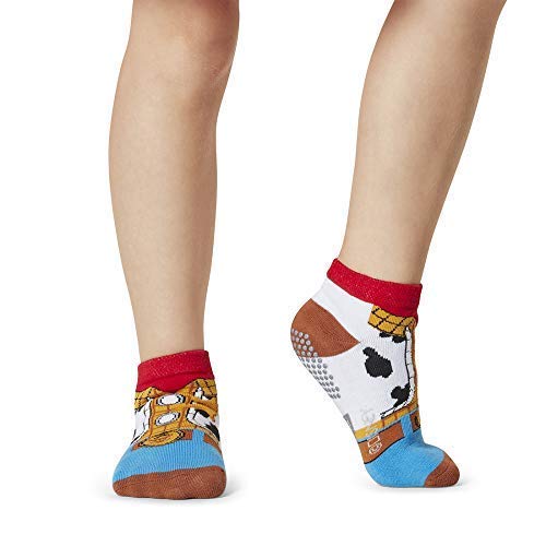 TAVI NOIR Tiny Soles Disney Character Pattern Toddler Low Rise No-Slip Grip Socks Packs, Toy Story, S - 2-4 y/o
