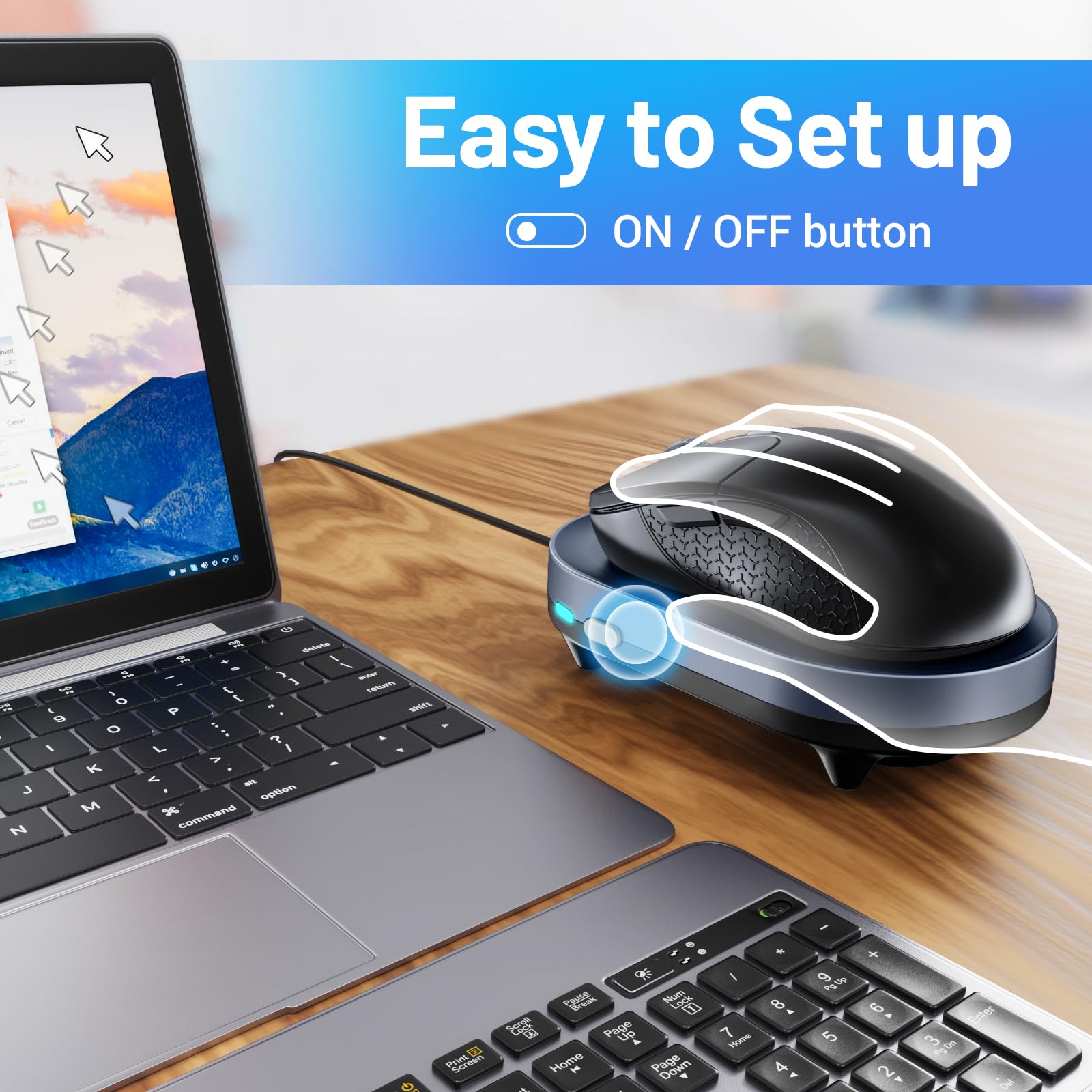 HONKID Undetectable Mouse Mover Jiggler with ON/Off Switch and USB Port Drive-Free,Simulate Physical Automatically Mouse Movement,Prevent Computer Laptop Inactive/Lockdown