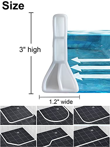 3" High Shower Water Splash Guard 67 Inch Collapsible Shower Threshold Water Dam Barrier Shower Dam Water Stopper To Keep Water In Shower Splash Guard For Walk In Shower Water Guard (5.6Ft)