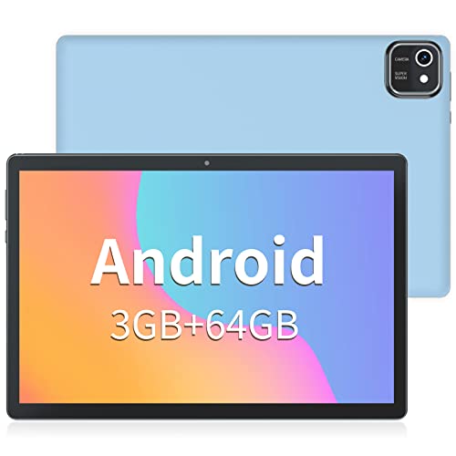 Android 11 Tablet 10inch Phablet, Large Storage 64GB Tablets Dual Stereo Speakers 512GB Expand, Octa-core Processor 3GB RAM 6000mAh Big Battery 10.1'' IPS HD Screen Google Tableta Tab(Blue)