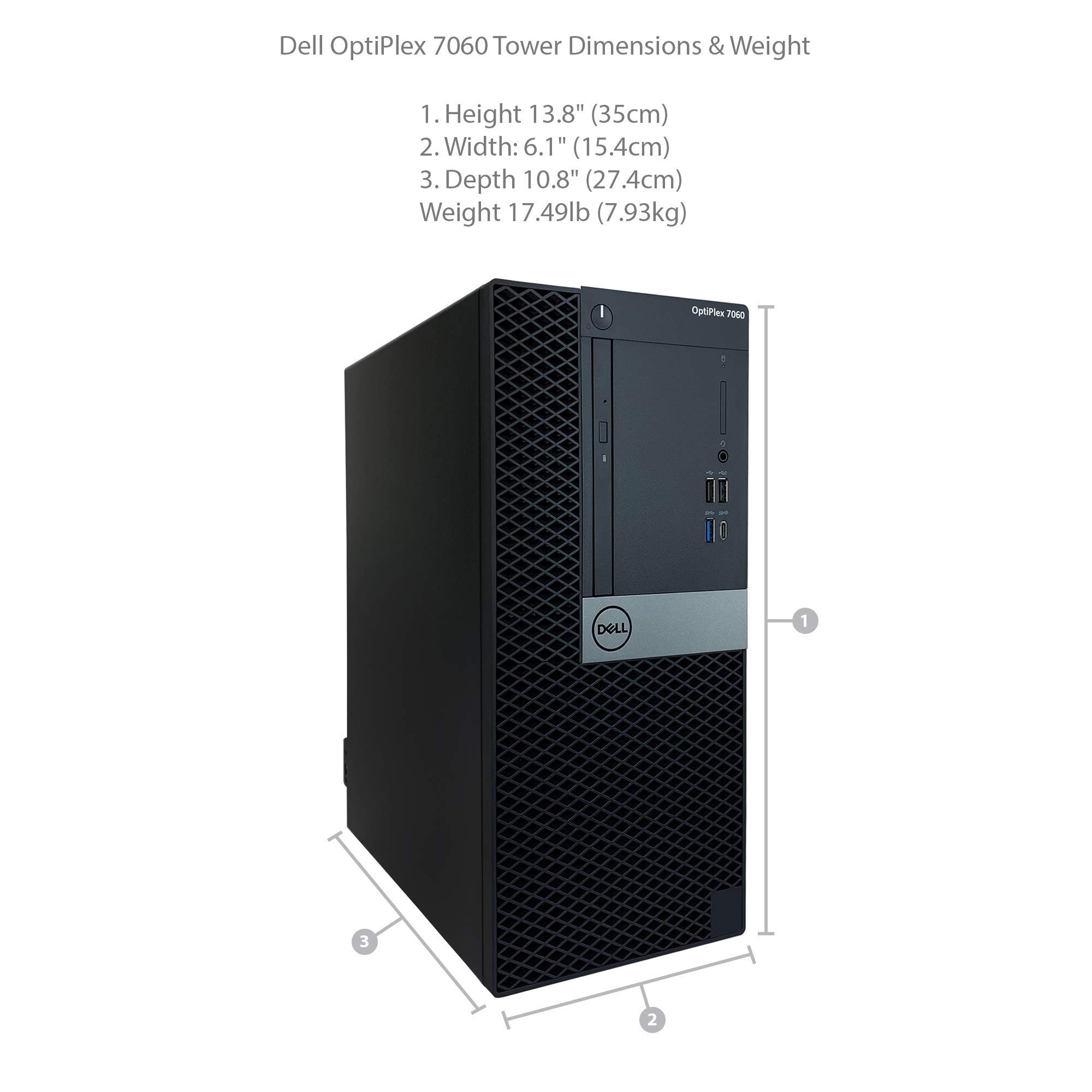 Dell Optiplex 7060 Tower Desktop - 8th Gen Intel Core i5-8500 6-Core Processor up to 4.10 GHz, 16GB DDR4 Memory, 1TB SATA Hard Drive, DVD Burner, Windows 10 Pro (64-bit) (Renew (Renewed)