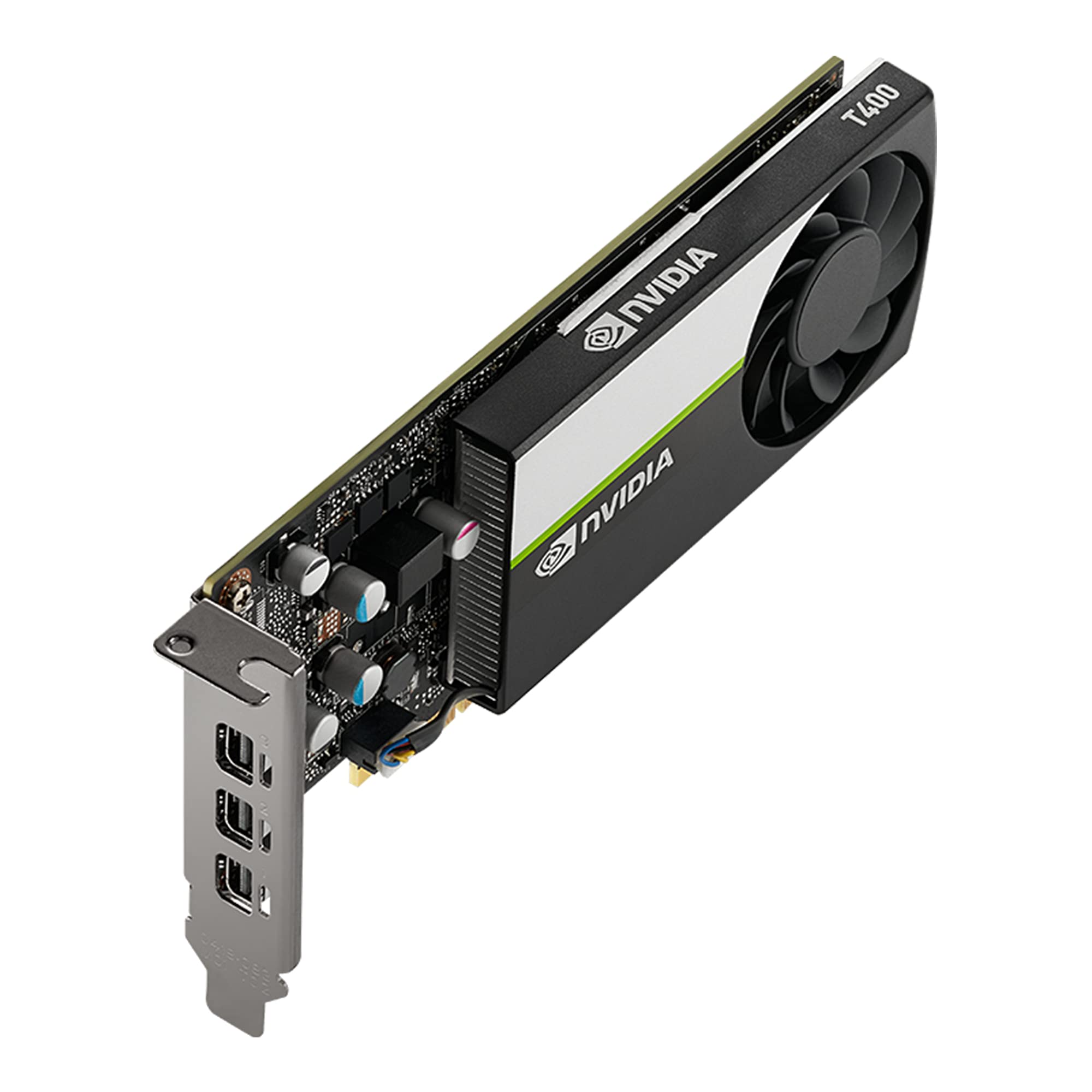 PNY NVIDIA T400 Professional Graphic Card 2GB GDDR6 PCI Express 3.0 x16, Single Slot, 3x Mini-DisplayPort, 8K Support, Ultra-quiet active fan