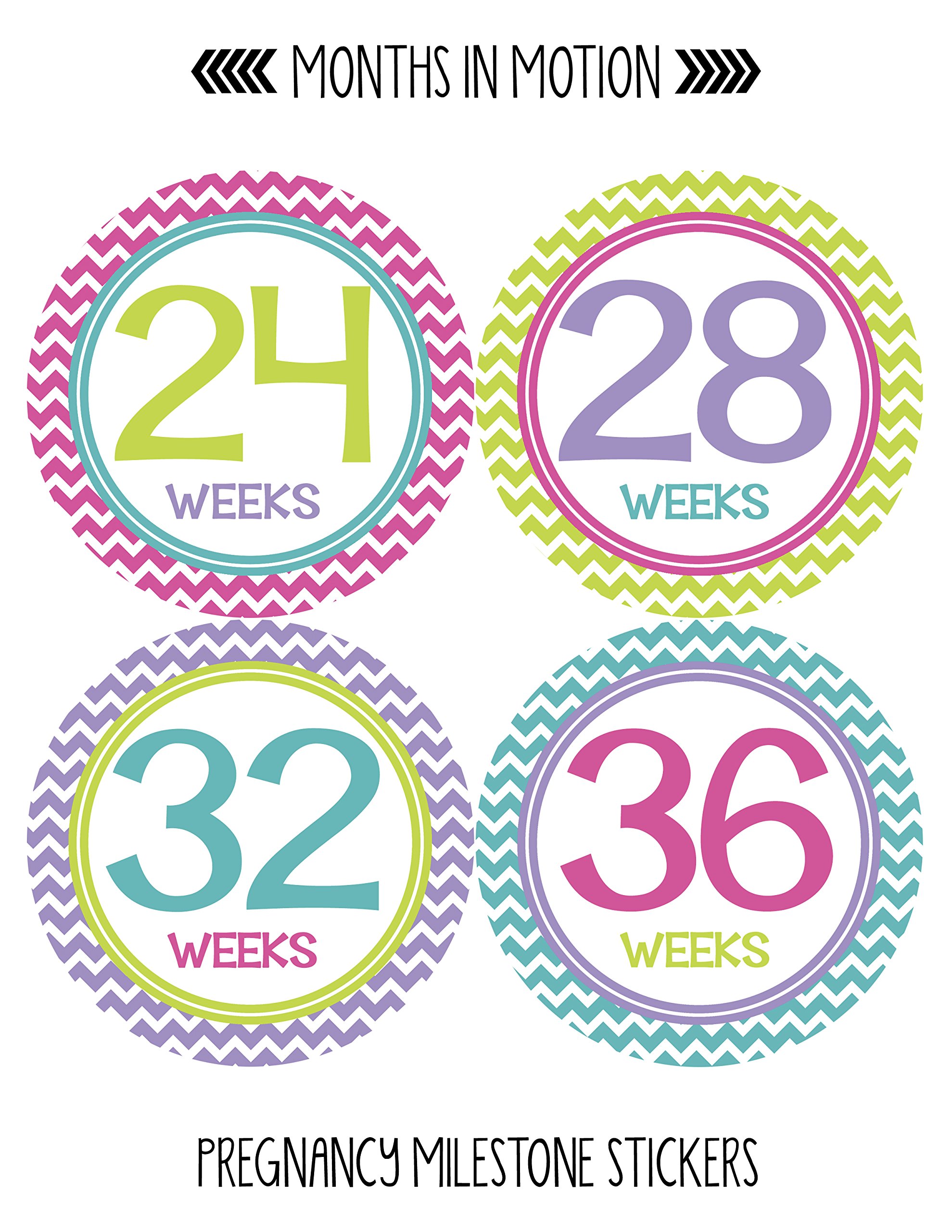 Weekly Pregnancy Growth Stickers Week Pregnant Expecting Photo Prop (Set of 12)