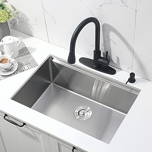 30 Inch Undermount Workstation Sink -Bokaiya 30x19 Stainless Steel Undermount Kitchen Sink Single Bowl 16 Gauge Deep Single Bowl Kitchen Sink with Cutting Board