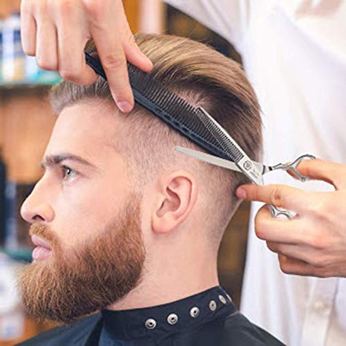 JASON 6 Inch Lefty Barber Thinning Shears for Hair Cutting Professional 30 Teeth Salon Blending Scissors Hairdressing Scissor JP 440C Texturizing Shears for Men Women