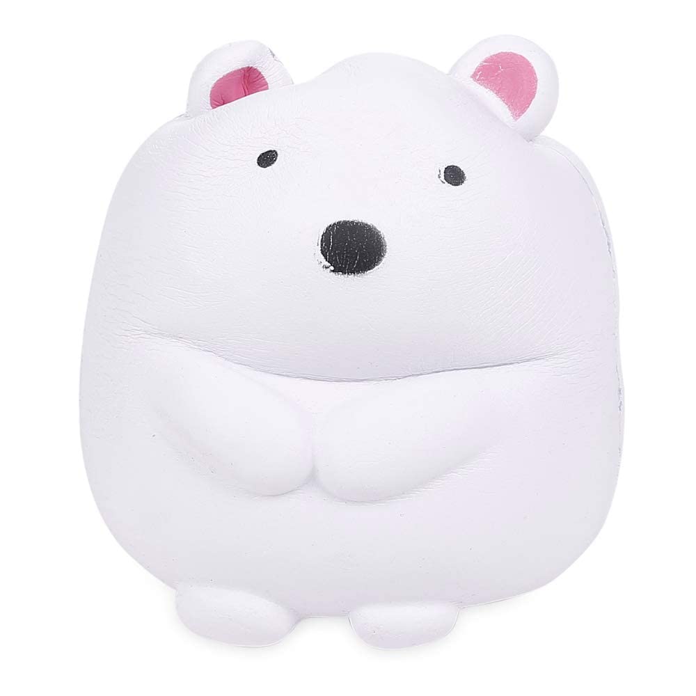 Anboor 5.1 Inches Squishies Polar Bear Kawaii Soft Slow Rising Scented Animal Squishies Stress Relief Kids Toys Gift Collection Decorative Props White