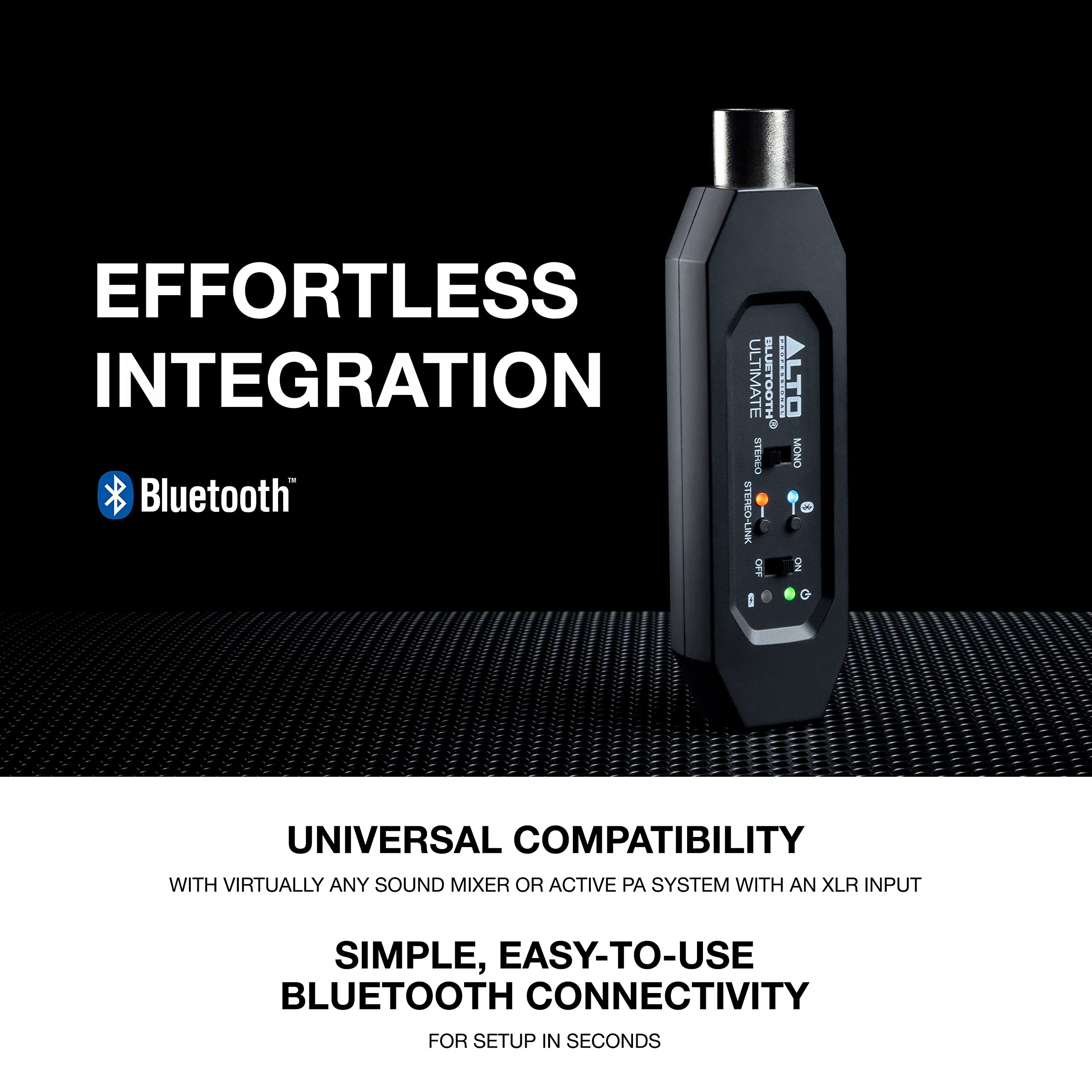 Alto Professional Bluetooth Ultimate - XLR Equipped Rechargeable Stereo Bluetooth Receiver For Mixing Desk / Audio Mixer Setups and Active PA systems
