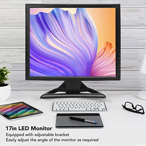 17 Inch Color Monitor, 1280x1024 HD LED Screen Display for Gaming for Laptops (US Plug)