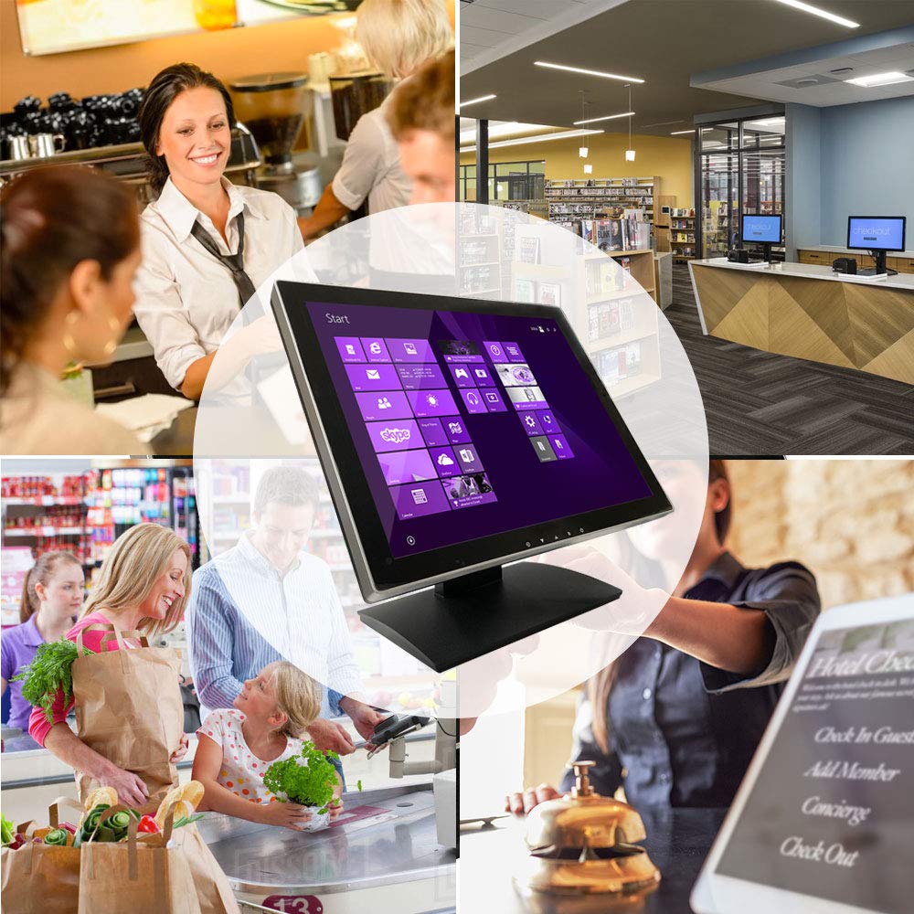 17 Inch Pro Capacitive LED Backlit Multi-Touch HDMI Monitor, 4:3 Display 1280 x 1024, True Flat Seamless Design Touchscreen, Great for Office, POS, Retail, Restaurant, Bar, Gym, Warehouse