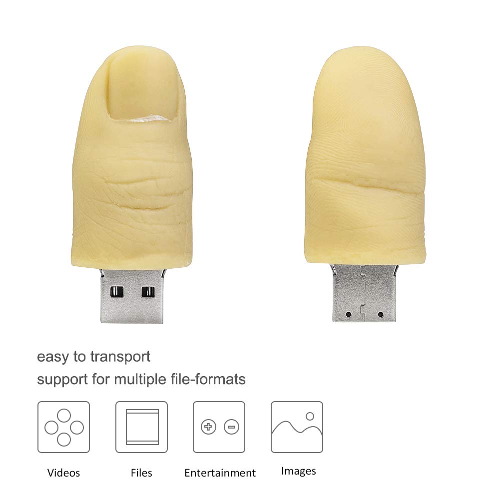 LEIZHAN Cute USB Flash Drive Character Thumb Drive for Kids Students Gift Pendrive (16GB, Thumb Shape)