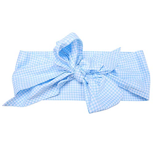 Zerodis Baby Swaddle Wrap Sash, Cotton Maternity Bowknot Newborn Infant Blanket for Photo Shot Stretch Wrap Swaddle Blanket Receiving Blanket (Light Blue Plaid)