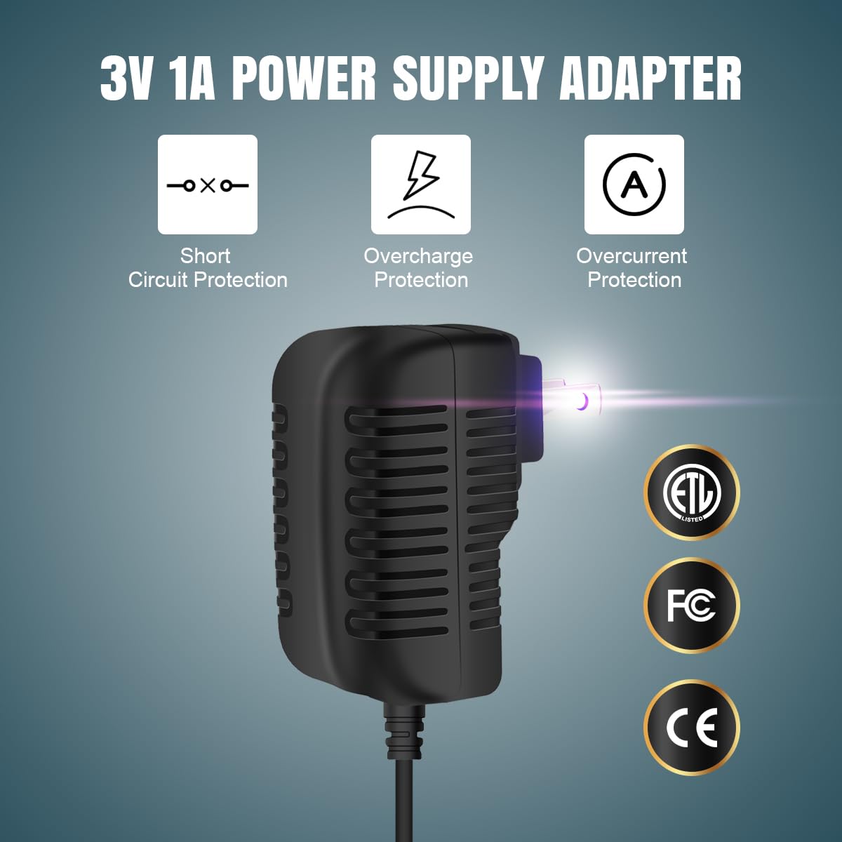 Lenink AC Power Supply Adapter for AA Battery, Replace 2 AA Battery for Pumpkin Lantern, LED Light, Thermostat, Table Lamp, Motion Sensor Trash Can (Black)