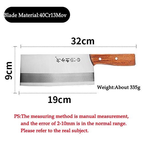 Cleaver Knife 7 Inch β Chinese Chef Knife with rosewood Handle, Vegetable Meat Cleaver Knife with case, Anti-rust Kitchen Knife for Cooking