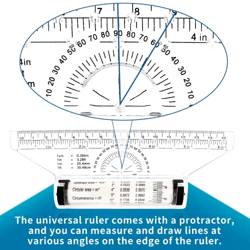 2 Pcs Plastic Measuring Rolling Ruler, 6 Inch Drawing Roller Ruler Parallel Glider Rolling Ruler Drawing Design Ruler for Measuring, Drafting