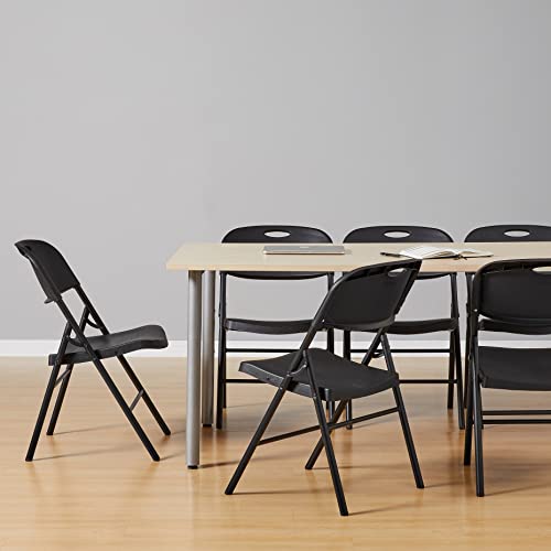 Amazon Basics Folding Plastic Chair with 350-Pound Capacity - Black, 6-Pack