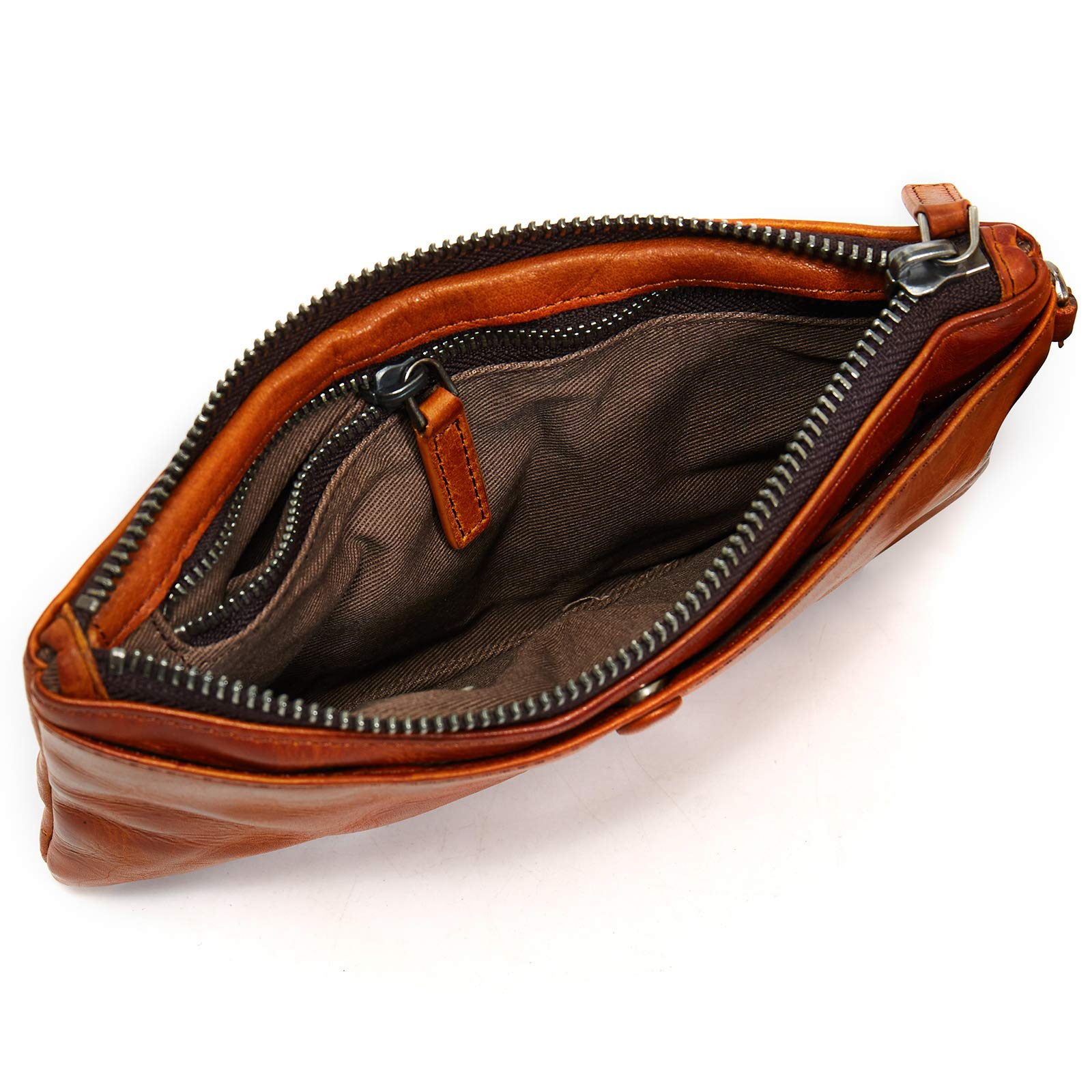Ancicraft Womens Wallet Wristlet Leather Zippered Clutch Bag Phone Pouch with Snap Credit Card Holder Black Gift