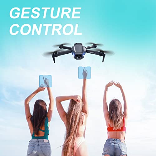 4DRC V22 Foldable Drones with 1080P HD Camera for Adults, RC Quadcopter for Kids,WiFi FPV Live Video, Altitude Hold, Headless Mode, One Key Take Off,Waypoints,3 Batteries,Girls/Boys Gifts,Black