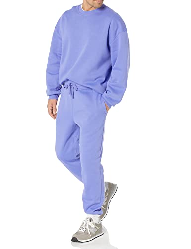 Amazon Essentials Men's Oversized-Fit Crewneck Sweatshirt (Available in Big & Tall), Purple Blue, X-Large