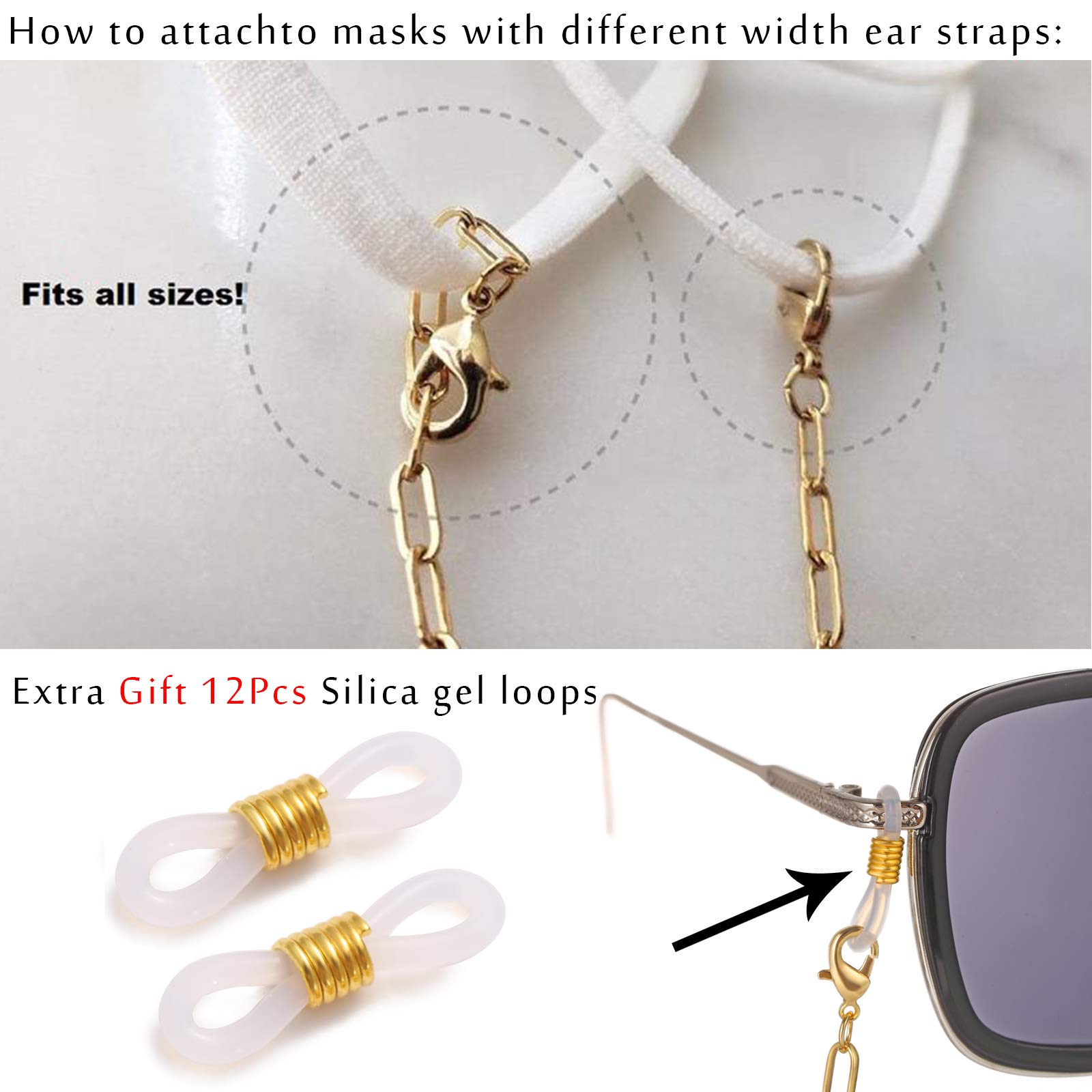 17 MILE 6 PCS Glasses/Eyeglass Chain for Women Gold/Silver