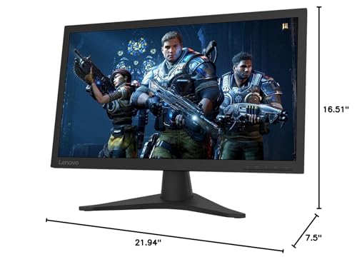 Lenovo G24-10 23.6-inch Gaming Monitor, FHD, TN Panel, LED Backlit, NVIDIA G-SYNC Compatible, 144Hz, 1ms Response, HDMI, DP, Low Blue Light, Anti-Glare