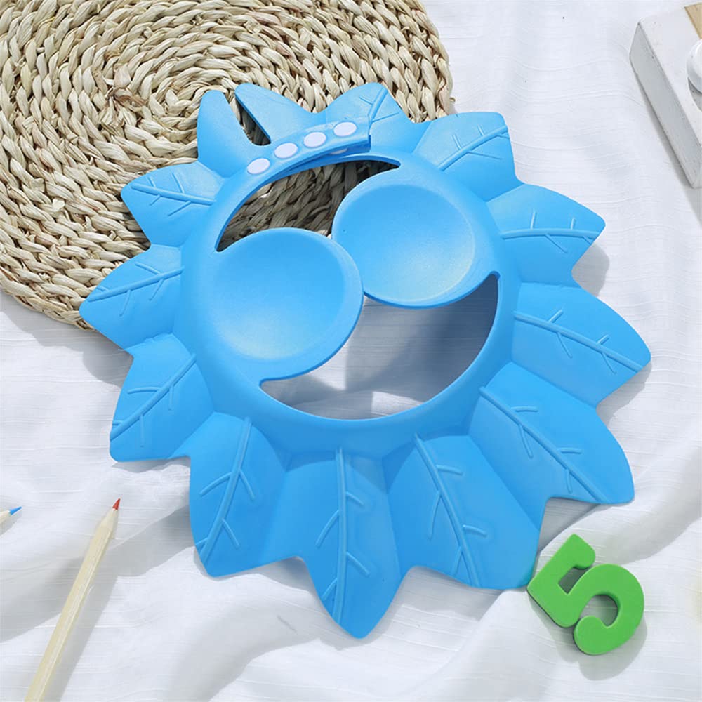 2 PCS Baby Shower Cap for Washing Hair, Maple Leaf Bath Hat for Ear and Eye Protection, Shampoo Visor Shield for Toddler Kids Child Infant, Blue/Pink