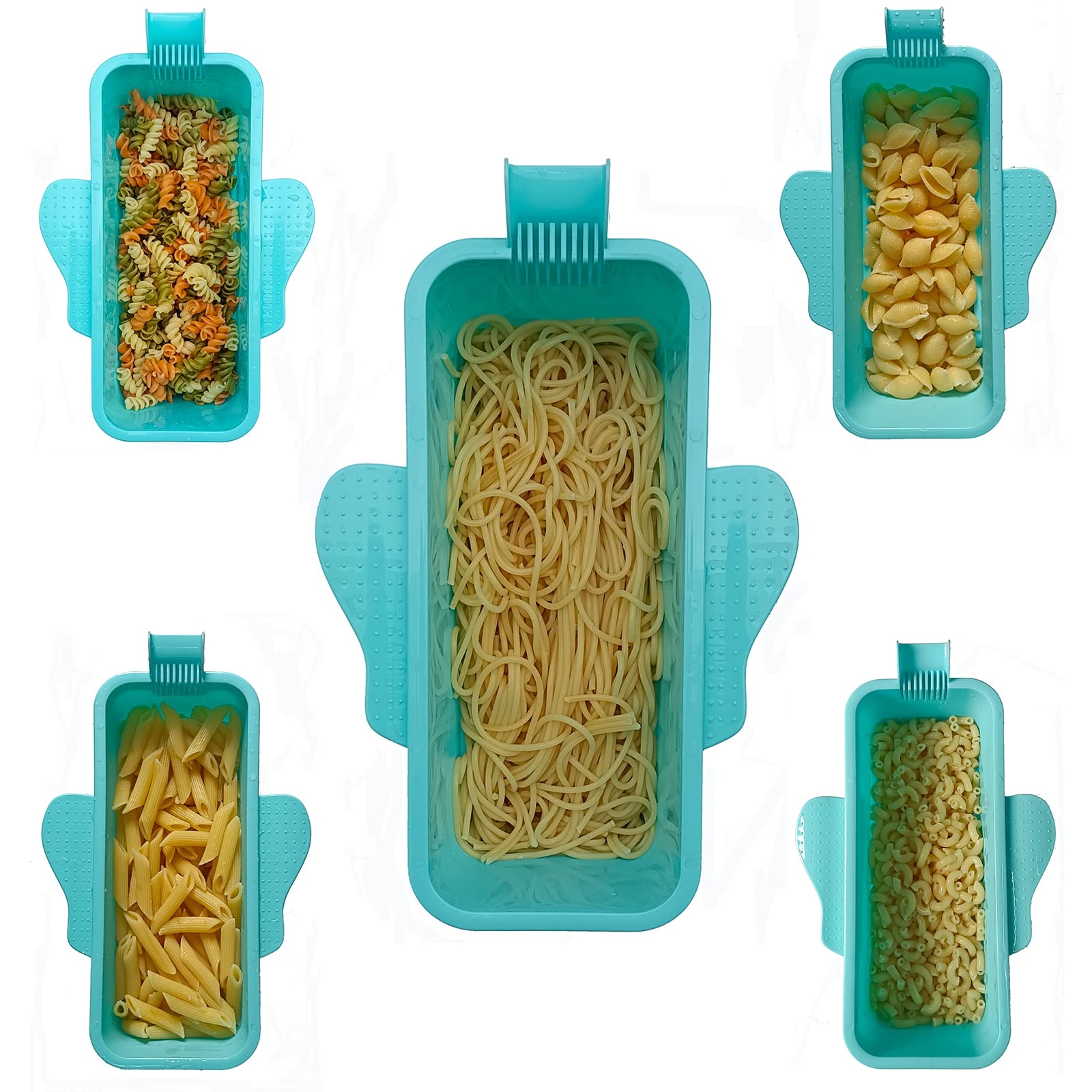 2000ML / 68OZ Microwave Pasta Container Cooker, Noodles Cooker with Strainer. Quickly Cooks up to 4 Servings Pasta, Cute Elephant-Shaped Multifunctional Cooker for Dorms, Kitchens or Offices.(Blue)