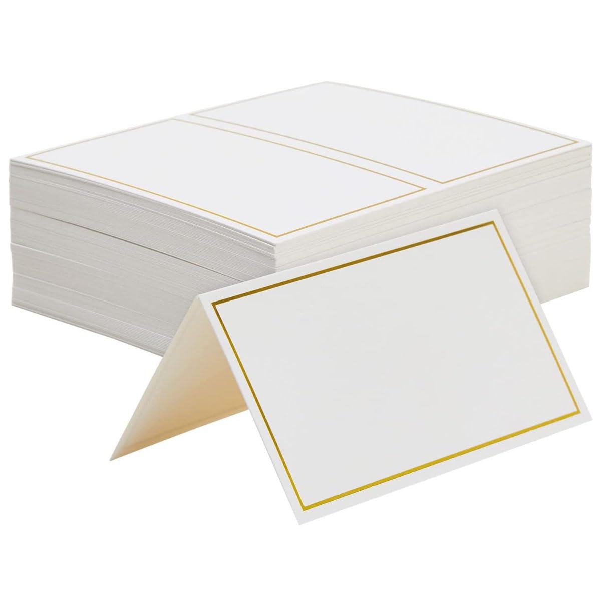 50 Pack Tent Place Cards,Small Blank Table Name Card,ZAAWUUT Decorative Seat Place Card for Weddings Banquets Dinner Parties