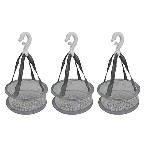 3pcs Mini Mesh Shower Dry Basket,Hanging Drying Net,Hanging Mesh Basket Dryer Mini Ventilated Windproof Drying Rack for Makeup Brushes Tools