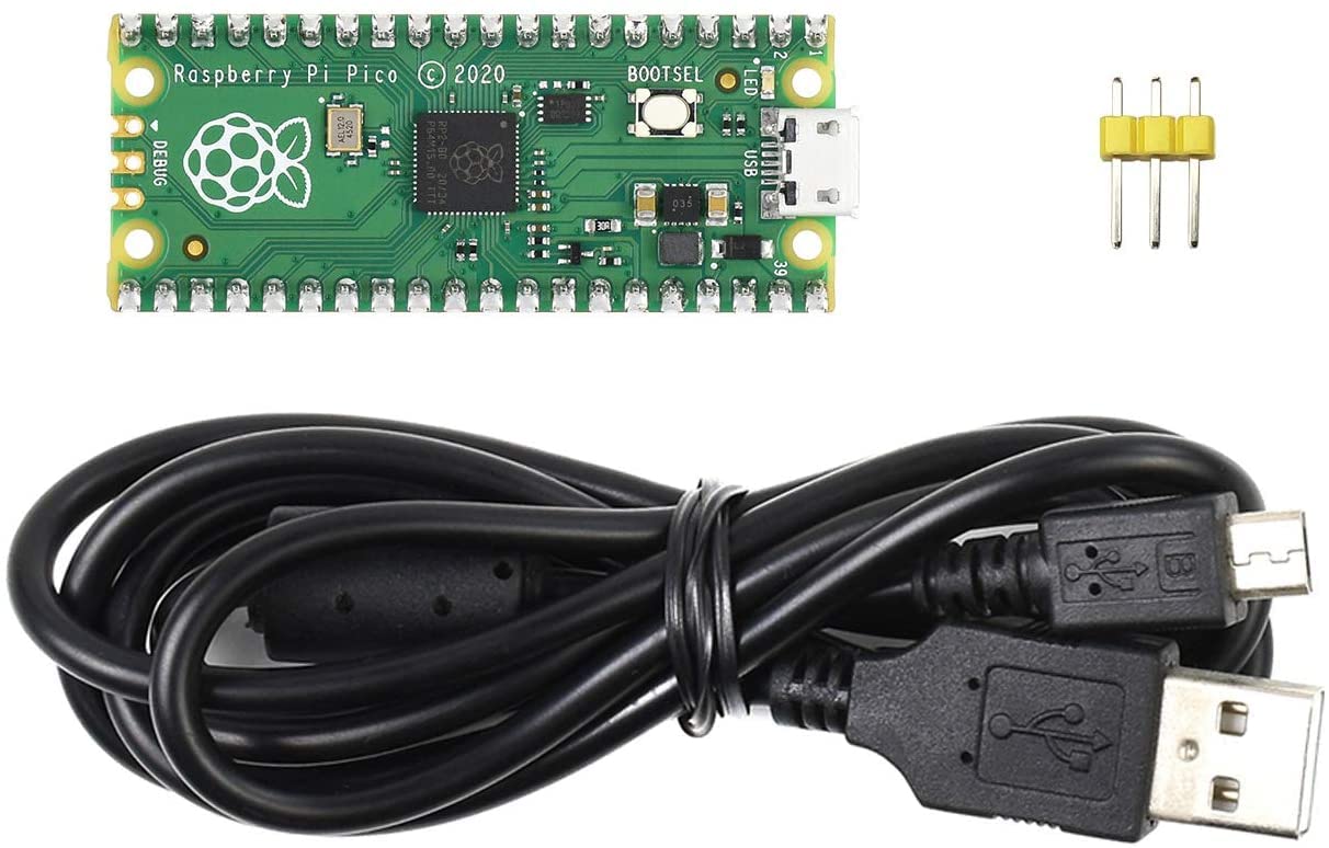 Pre-soldered Raspberry Pi Pico Microcontroller Mini Development Board with Header,Based on RP2040 Chip, Dual-core Arm Cortex M0+ Processor, High-Performance