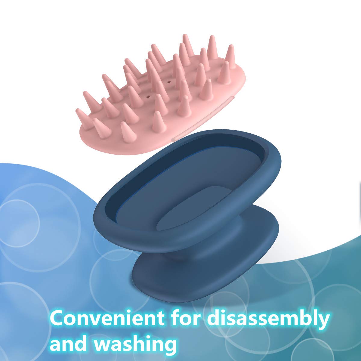 2 Pack Hair Scalp Massager Silicone Waterproof Shampoo Brush Hair Clean and Head Relax (blue & pink)