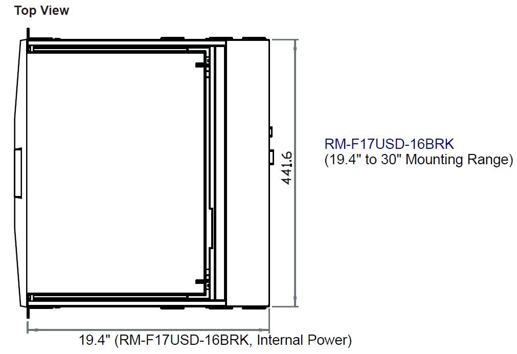Crystal Image Technologies - Rackmount Monitor, 1920 X1080, 1U 17.3" LCD, VGA + HDMI Input Part#RM-F17USD-16BRK, 3 Year Warranty