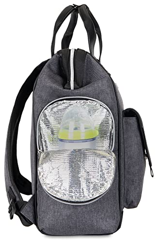 Baby Brezza Lucia Baby Diaper Bag Backpack and Tote β Carry How You Choose β Spacious but Compact Design with 12 Pockets and Slide Out Diaper Caddy, Graphite