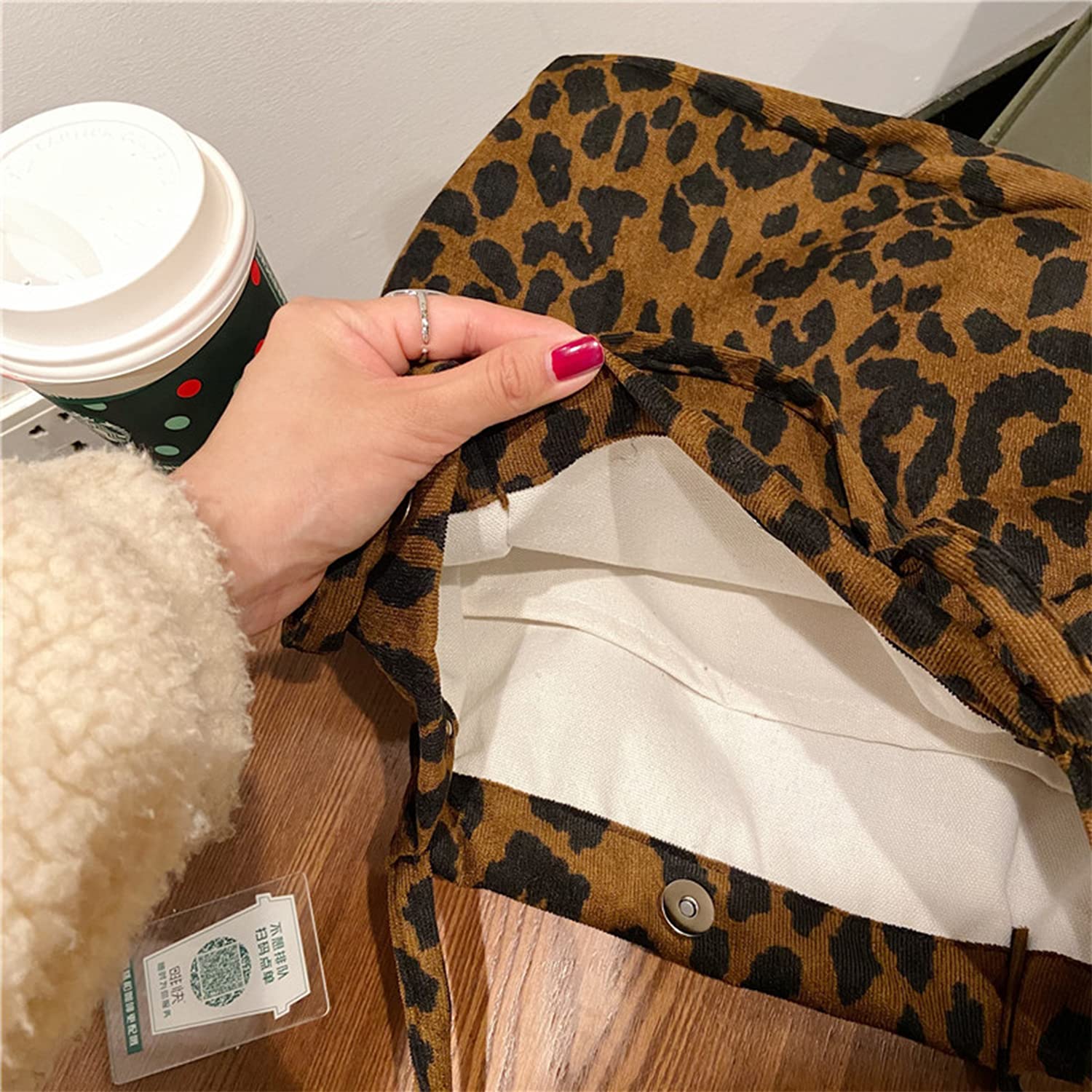 AioTio Women Handbag Shoulder Bag Women Handbag Large Fabric Bag Shopping Bag(leopard)