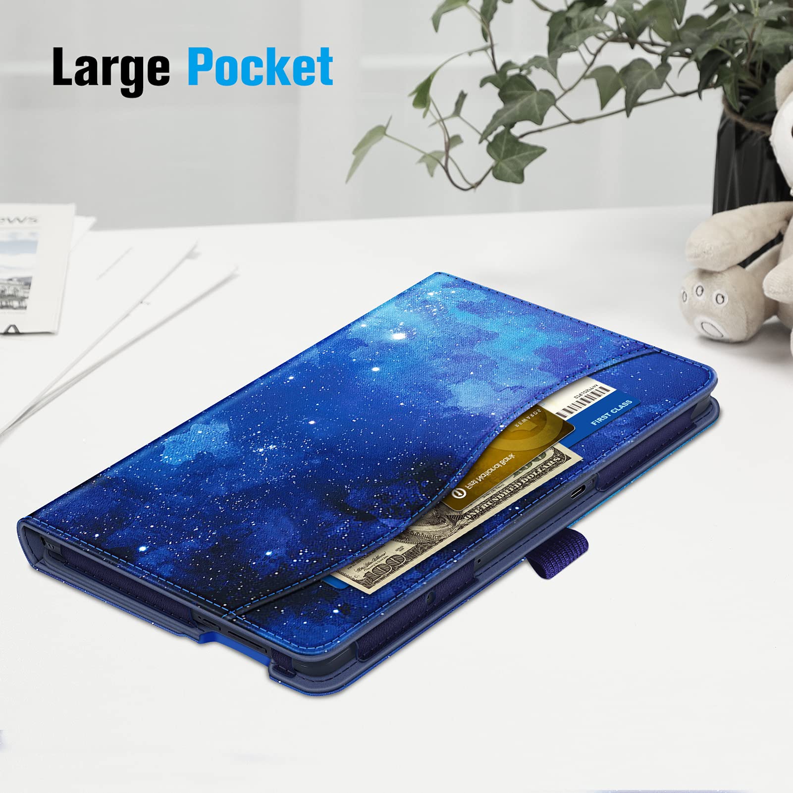 Fintie Folio Case for Onn. 10.1" Tablet 2020 (Model: 100011886), Multiple Angle Viewing Smart Stand Protective Cover with Pocket, Pencil Holder for Onn 10 inch Tablet 2020 Generation 2 (Starry Sky)