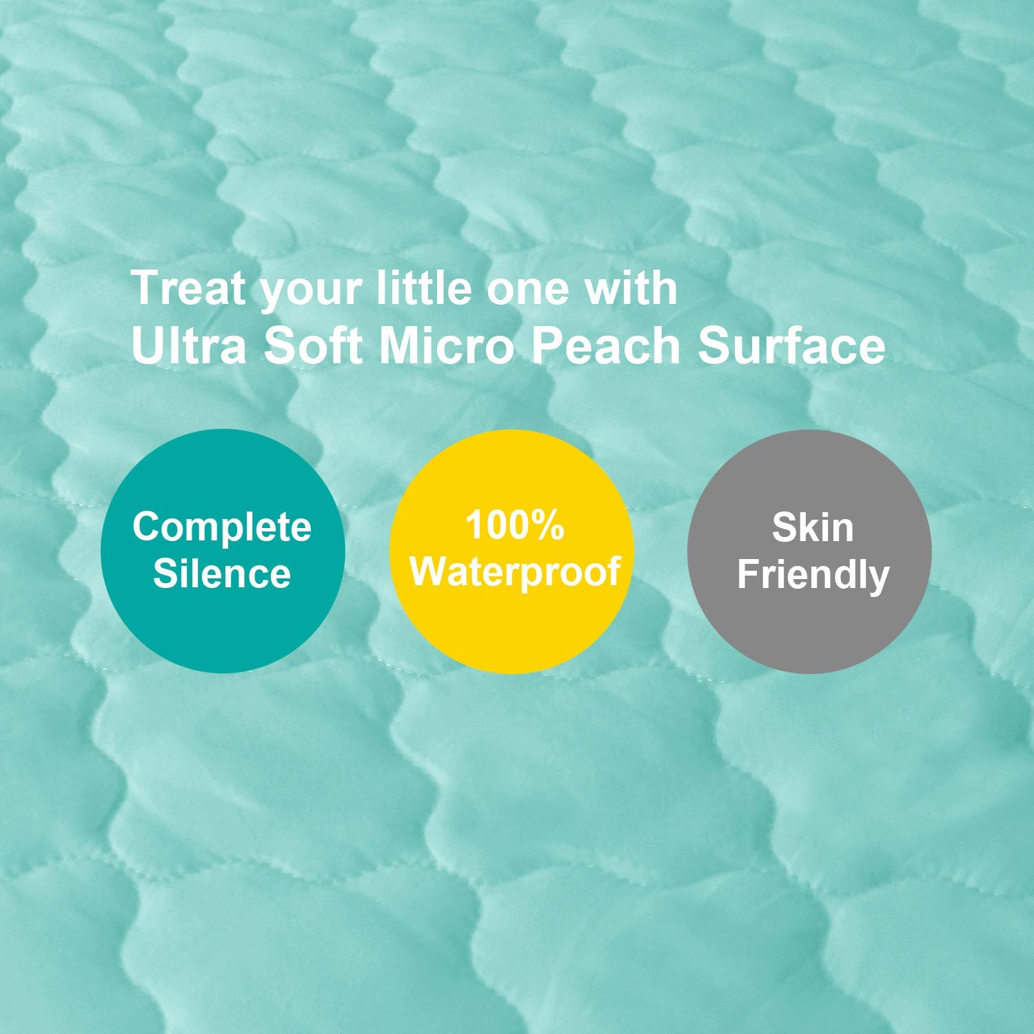 Pack n Play Sheet Quilted Waterproof Protector, 2 Pack Premium Fitted Pack n Play Pad Cover 39" X 27" fits for Baby Foldable and Playard Mattress, Portable Mini Crib, Aqua&Lavender