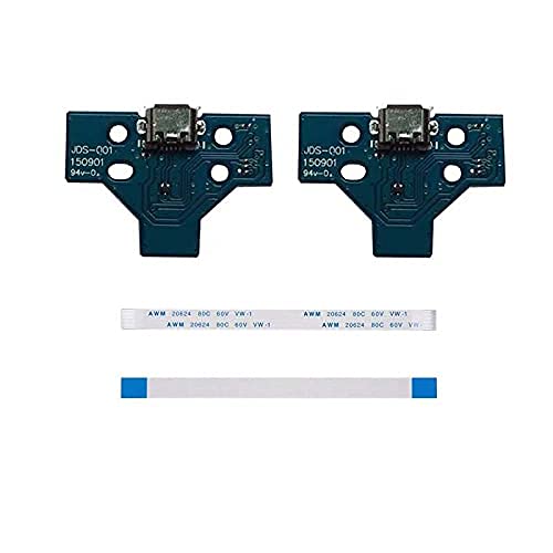 2 PCS USB Charging Port Socket Board 12 Pins Flex Cable for Sony PS4 JDS-001 Controller with Flex Cable