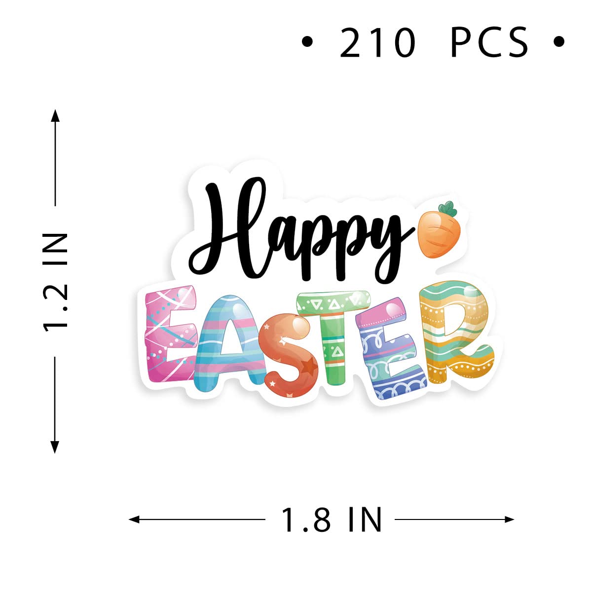 210 PCS Happy Easter Carrot Stickers,Cute Easter Small Business Envelopes Stickers for Handmade Goods/Small Business Packages/Bags ,Easter Theme Small Shop Business Stickers for Envelopes Seals