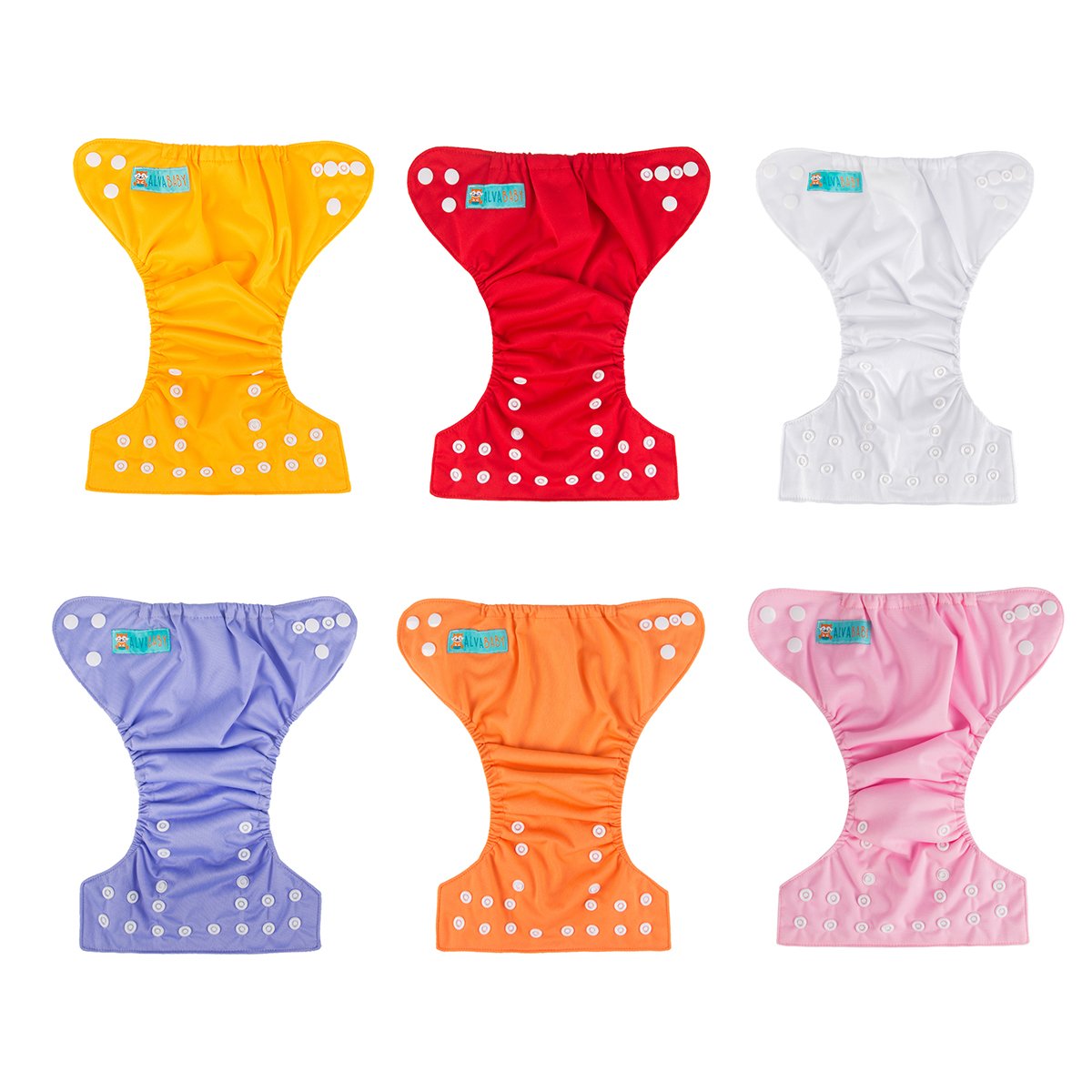 ALVABABY Baby Pocket Newborn for Less Than 12pounds Baby Snaps Cloth Diapers Nappy 6pcs with 12 Inserts 6SVB05