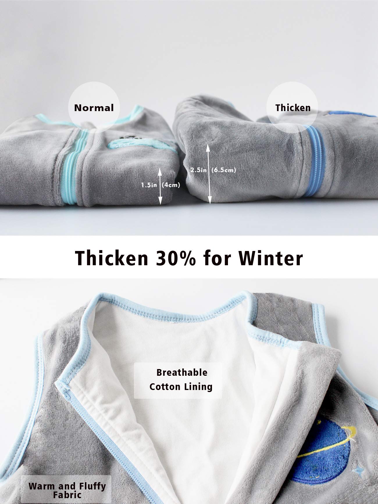 Sincere ililmmoe Baby Sleep Sack Spring Autumn Warm Infant Walking Sleeping Bag with Legs Wearable Blankets Pajamas 6months-4Years Thicken Gray/M